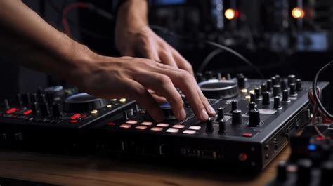 Premium Ai Image Dj Hands On Music Equalizer Generative Ai