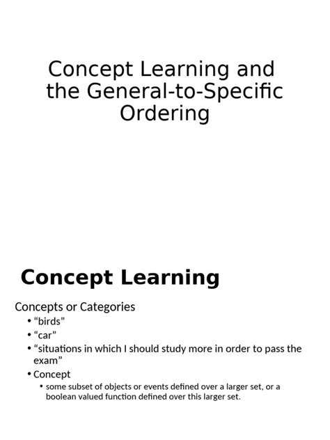 Concept Learning And The General To Specific Ordering Pdf
