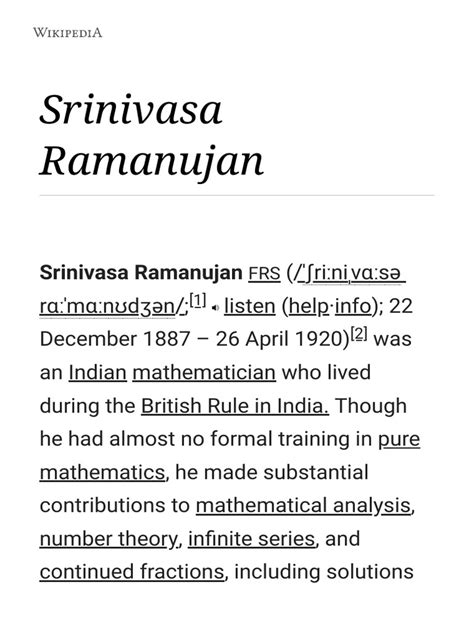 Sreenivasa Ramanujam Pdf Teaching Mathematics Science