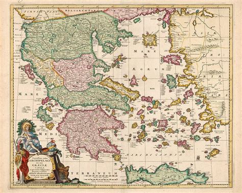 Map Of Greece 1700 Nicolaes Visscher Dutch Cartography Wall Art