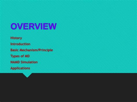 Molecular Dynamics And Namd Simulation Ppt