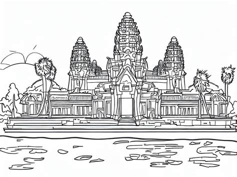 ภาพระบายสีพิมพ์นครวัด ดาวน์โหลด พิมพ์ หรือระบายสีออนไลน์ได้ฟรี