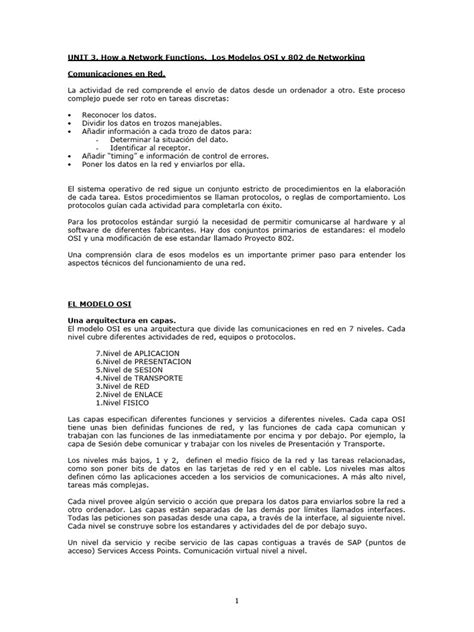 unit 3 how a network functions pdf red de computadoras protocolos