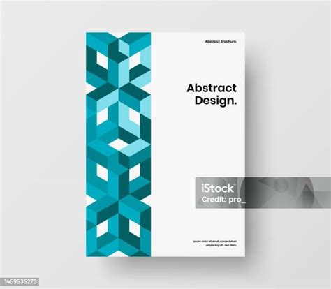Ilustrasi Desain Vektor Plakat Baru Template Buklet Bentuk Geometris