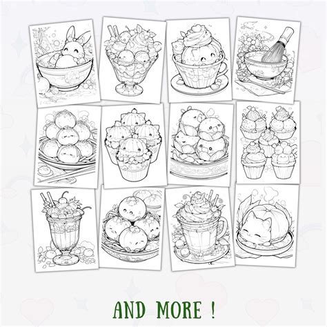 Kawaii Mochi And Matcha Time Printable Coloring Book 30 Pages Etsy