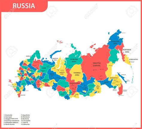 Map Of Russia Regions Political And State Map Of Russia