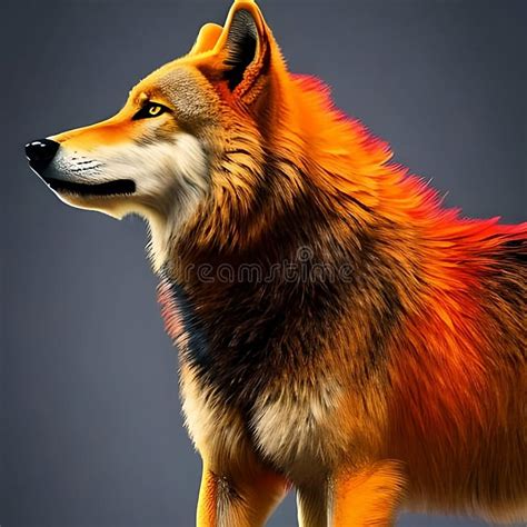 Colorful Red Wolf Background Wildlife Nature Predator Animal Hd