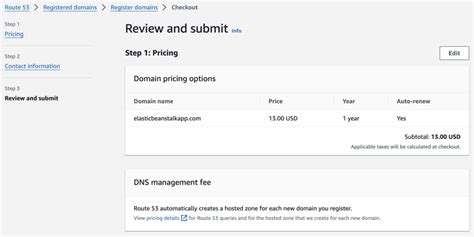 Creating A Custom Domain Name For The AWS Elastic Beanstalk Application
