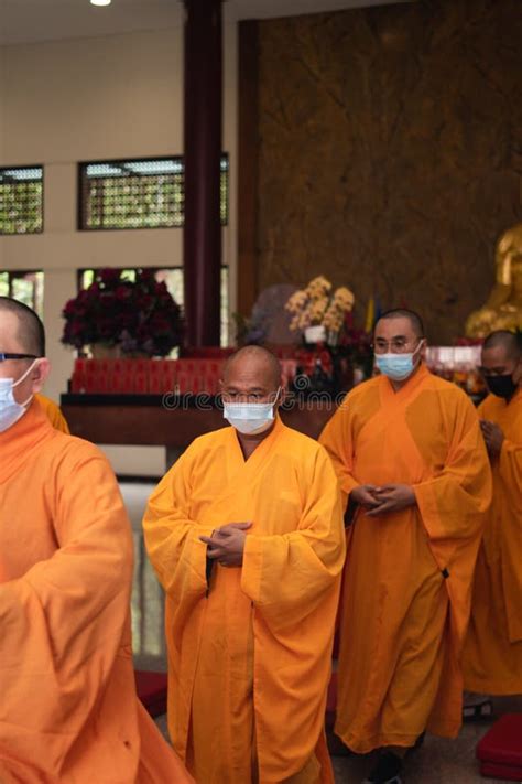 Bandung Indonesia January 8 2022 The Monks Walked Together To