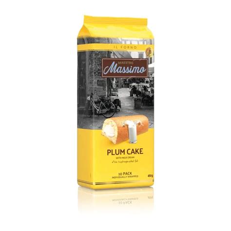 Maestro Massimo Plum Cake With Milky Cream Food And Drinks Packaged