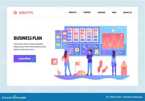 Vector Web Site Gradient Design Template Business Plan And Marketing Dashboard Stock Vector