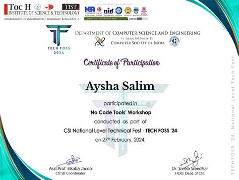 Aysha Salim On Linkedin Excited To Share The Certificate Recieved On