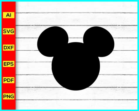 Mickey Mouse Head Svg Png Silhouette Vector Cut File Disney Mickey Mo