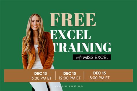 Free Excel Class With Miss Excel Login To This Event