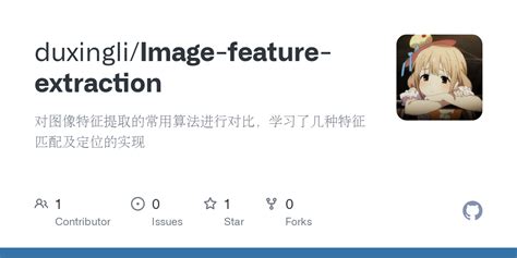 Github Duxingliimage Feature Extraction 对图像特征提取的常用算法进行对比，学习了几种特征匹配及定位的实现
