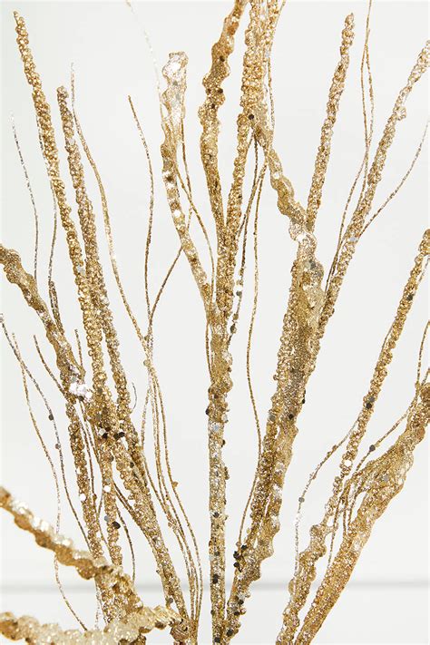37 Champagne Glitter Grass Spray Decorators Warehouse