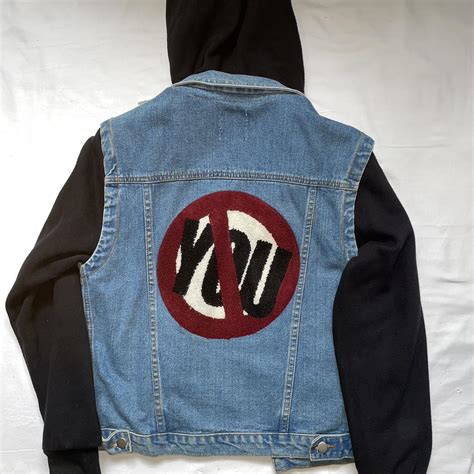 Unif Hooded Denim Jacket Suitable For Uk Sizes 8 10 Depop