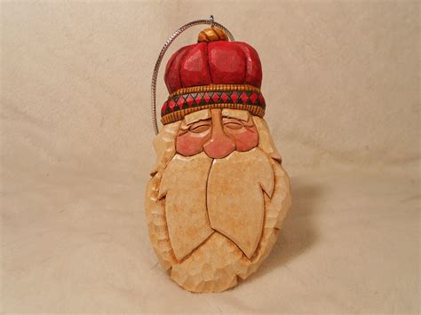 Hand Carved Santa Christmas Ornament By Truewoodcarvings On Etsy