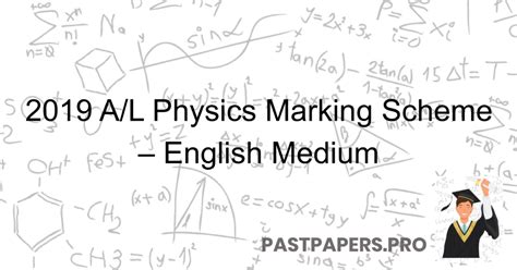 2019 Al Physics Marking Scheme English Medium Past Papers