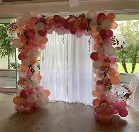Balloon Arch Rosegold Rosegoldparty Confettiballoons Rose Gold Party