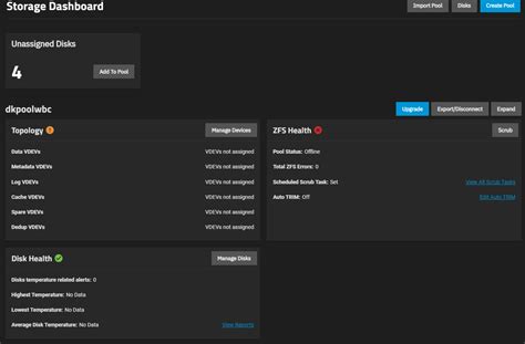 Harddrive Crashed Lost Pool Storage Shows 4 Unassigned Disks Truenas Community