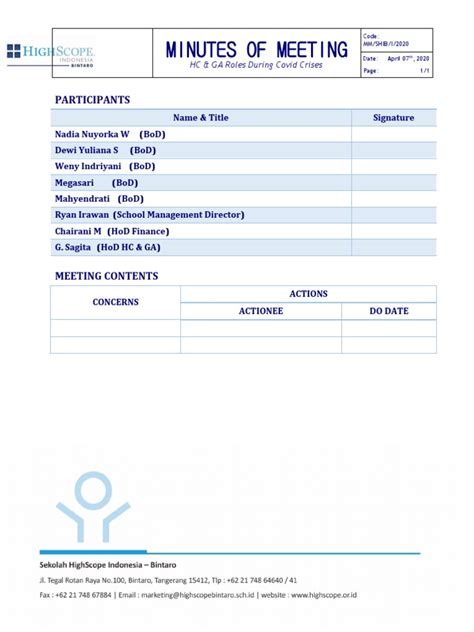 Mom Draft Format Pdf