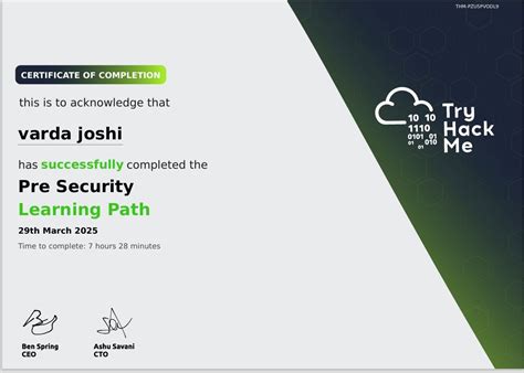 Cybersecurity Tryhackme Presecurity Ethicalhacking Learning Varda Joshi 12 Comments