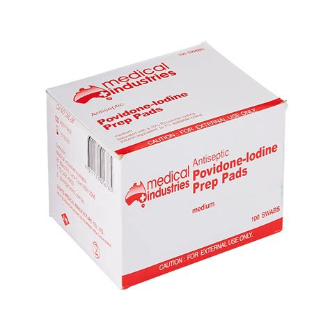 Medical Industries Povidone Iodine Prep Pad PVP Box 100 Surgical Direct