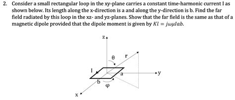 Consider A Small Rectangular Loop In The Xy Plane Chegg