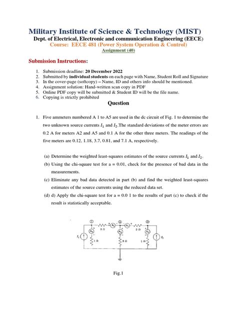 Eece 481 Assignment 2022 Download Free Pdf Metre Least Squares