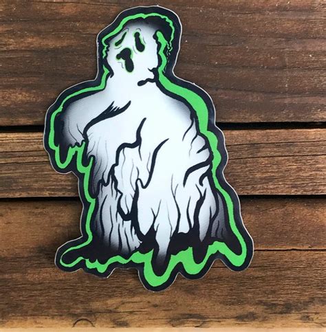 Melting Ghost Glossy Vinyl Sticker Etsy