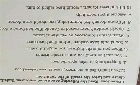 I Directions Read The Following Conditional StudyX