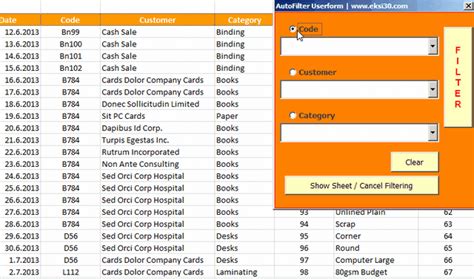 Excel Autofilter Using Drop Down Lists Roffice365