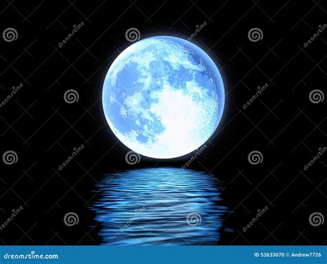 Full Moon Reflected In The Water Stock Illustration Illustration Of