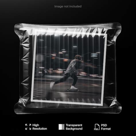 플라스틱 포장 오버레이 질감 투명 플라스틱 포장 템플릿 프리미엄 Psd 파일