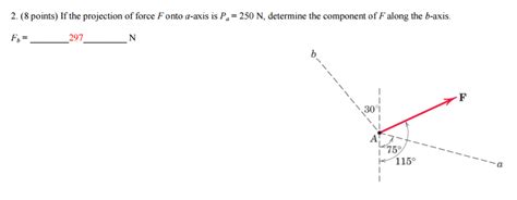 Solved If The Projection Of Force F Onto A Axis Is P A 250