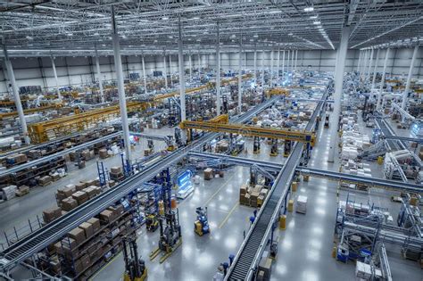 Busy Distribution Center Interior Stock Illustration Illustration Of Receiving Shelves 391778662