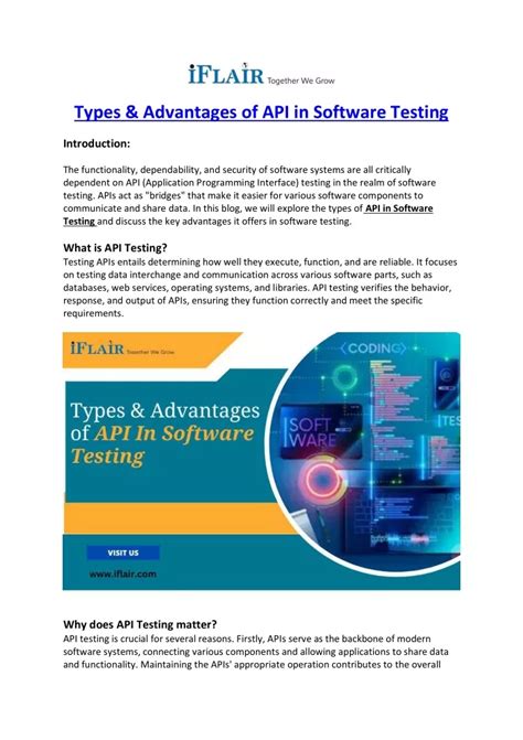 Ppt Types And Advantages Of Api In Software Testing Powerpoint