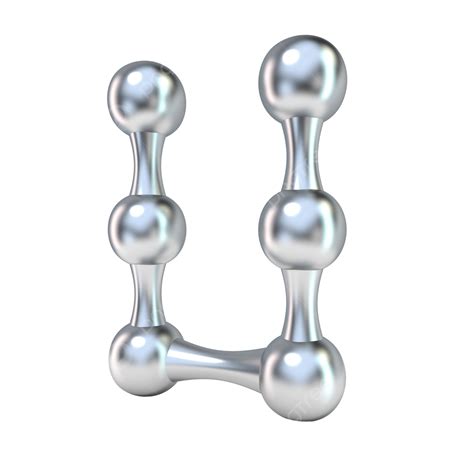 Molecular Font Collection Letter U 3d Atomic Molecule Typescript
