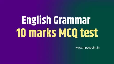 English Grammar Mcq Quiz Solve Now Mpsc Point