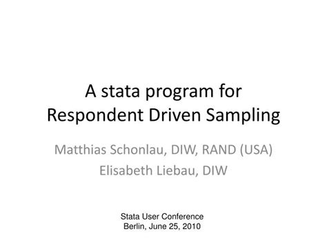 Ppt A Stata Program For Respondent Driven Sampling Powerpoint Presentation Id344529