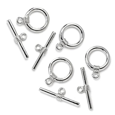 Silver Large Round Toggle 4 Piece