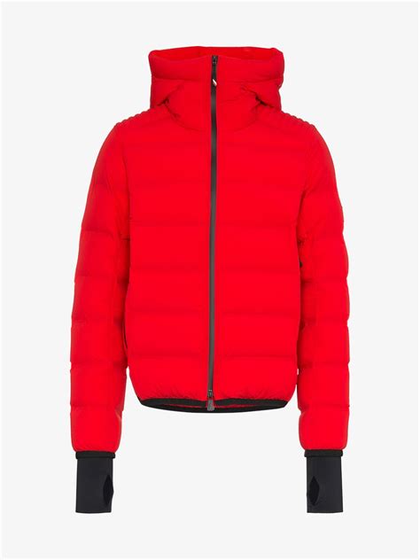 Moncler Grenoble Red Hooded Puffer Jacket Browns