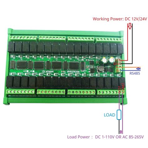 N4rof32 Mini Dc 24v 32ch Multifunction Modbus Rtu Rs485 Relay Board 2a