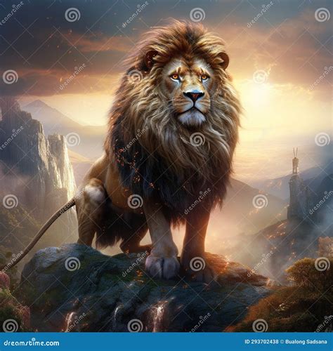 Ai Generated Illustration Wildlife Concept Of Lion Lioness Cub Wildlife