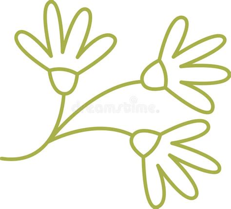 Flowers Branch Painting Outline Stock Vector Illustration Of
