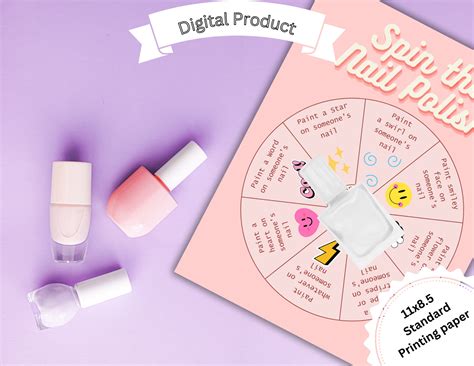 Printable Slumber Party Game Spin The Nail Polish Bottle Tween