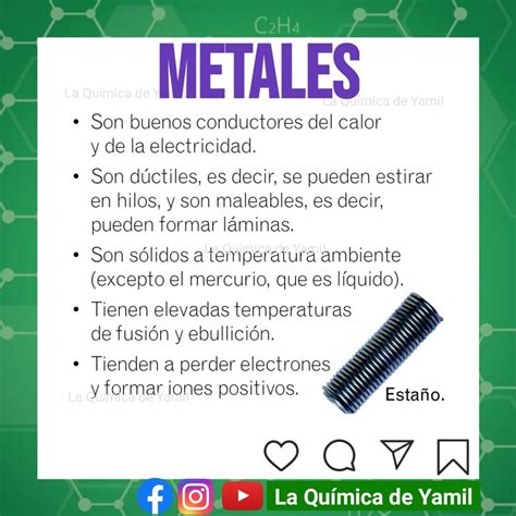 Características De Los Metales Aprende Química Fácil