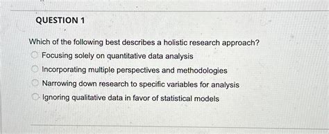 Solved QUESTION 1Which Of The Following Best Describes A Chegg