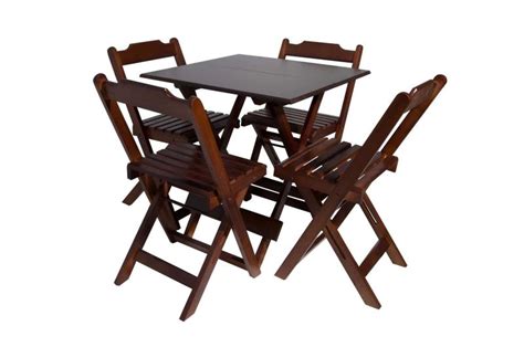 Conjunto Jogo de Mesa 70x70 4 Cadeiras Dobráveis DG Móveis Outros Móveis Magazine Luiza